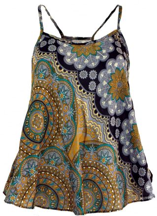 Guru Shop Boho Trägertop, Sommertop, Damentop, Strandtop - Goldgelb, Synthetisch