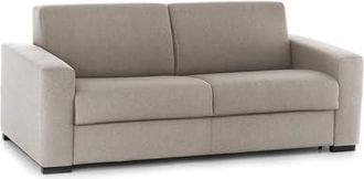 Talamo Italia 3-Sitzer Schlafsofa Alicia, Wohnzimmersofa mit drehbarer Öffnung aus gepolstertem Stoff, schmale Armlehnen, 100 % Made in Italy, cm 200x95h90, Taupe