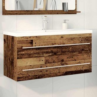 vidaXL Meuble sous-vasque avec lavabo avec tiroir 2 pcs Bois ancien