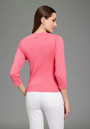 Bruno Banani Cardigan figurumspielende Passform, V-Ausschnitt, mit Puff&auml;rmeln