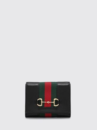 Gucci Portefeuille Horsebit en cuir de veau avec d&eacute;tail Web