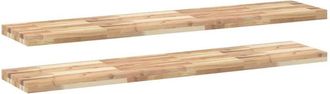 vidaXL Étagères flottantes 2 pcs 140x30x4 cm acacia massif non traité vidaXL
