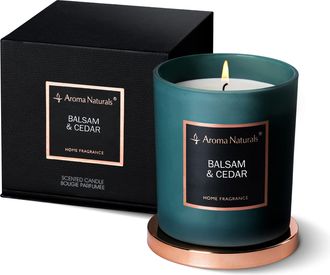 Aroma Naturals Luxuri&ouml;se Kerzen, nat&uuml;rliches Sojawachs, Duftkerzen, 35 Stunden Brenndauer, Raumduft, Dekoration, Geschenk, 215 g, mittelgro&szlig;es Glas (Balsam und Zeder