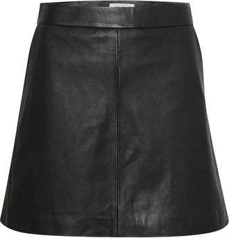 Part Two Femme, Jupes, Noir, Taille: 38 FR Jupe noire en cuir coupe A LingPW