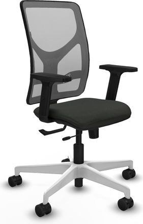 Piqueras y Crespo Schreibtischstuhl aus schwarzem Netzstoff, mit 2D-Armlehnen, h&ouml;henverstellbare Lendenwirbelst&uuml;tze, ausgestattet mit Syncro/Traslack und Schneideschaum