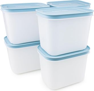 Tupperware Eis-Kristall Gefrierbeh&auml;lter rauchblau 6x 1,1 L Lebensmittelaufbewahrung f&uuml;r K&uuml;hlschrank und Eisfach