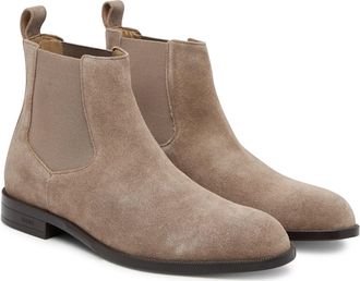 HUGO BOSS Suede Chelsea Boots - Beige
