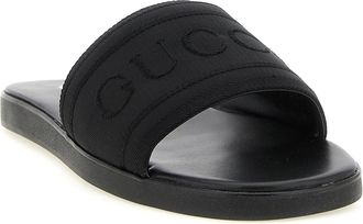 Gucci Jacquard Logo Slides - black