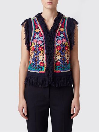 Antik Batik Gilet Femme couleur Bleu