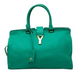 Saint Laurent Pre-owned Cabas Chyc Satchel - Femme - Pre-owned - Vert - Taille: ONE Size