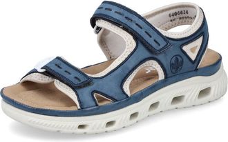Rieker Damen Klassische Sandalen 64066, Frauen Sandalen,Sommerschuhe,Freizeitschuhe,offene Schuhe,Strandschuhe,blau Kombi (14),36 EU / 3.5 UK
