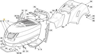 STIGA Sports Graue Motorhaube f&uuml;r Rasentraktor Modelle T40H ORIGINAL STIGA 382076949/0