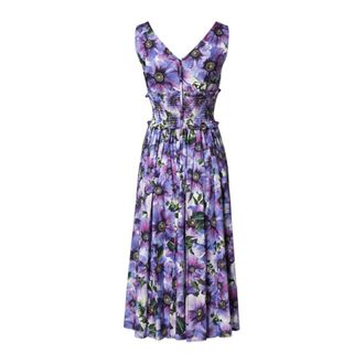 Dolce & Gabbana Anemone Print Plissee Midi Kleid - - Dresses - Damen - Lila - 2XS