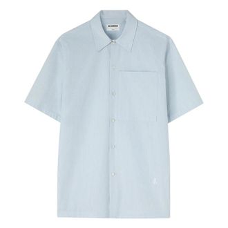 Jil Sander Homme, Chemises, Bleu, Taille: L Chemise en coton ray&eacute;