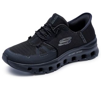Skechers Damen Hands Free Slip-ins Glide-Step Pro Sneaker, Black Mesh/Black Trim, 39.5 EU