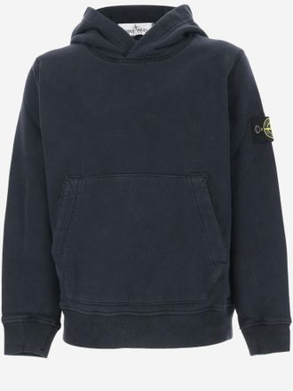 Stone Island Boys Hoodie Cotton Navy Hoods & Sweatshirts