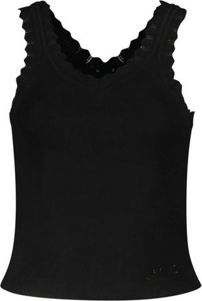Guess Femme, Tops, Noir, Taille: 38 FR D&eacute;bardeur Noir Tricot&eacute; avec Strass