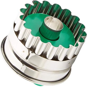 St&auml;dter Welser-Ringerl m. Auswerfer, Edelstahl, Silber-gr&uuml;n, 4.8 x 4.8 x 4.8 cm