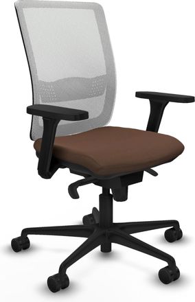 Piqueras y Crespo Haches Home Office B&uuml;rostuhl mit 3D-Armlehnen, h&ouml;henverstellbare Lendenwirbelst&uuml;tze, ausgestattet mit 5 Positionen und injiziertem Schaumstoff, Wei&szlig;/D