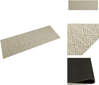 vidaXL K&uuml;chenteppich Waschbar Bl&auml;tter 60x180 cm Samt - K&uuml;chenl&auml;ufer - Samt - pvc - Rutschfest - Waschecht