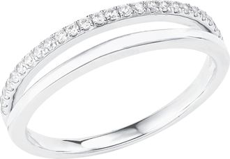 s.Oliver Ring 925 Sterling Silber Damen Ringe, mit Zirkonia synth., Silber, Kommt in Schmuck Geschenk Box