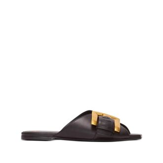 Balmain Anthem flache Ledersandalen - - Shoes - Damen - Schwarzk - 36 EU