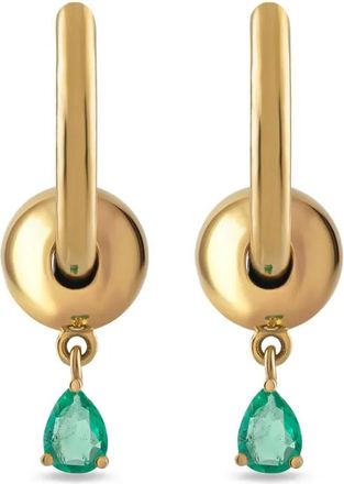 ROSEKEY 18kt Love Is In The Air Gelbgoldohrringe mit Smaragd