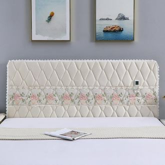 Generic Kopfteilbezug, strapazierfähiger Kopfteilschutz, atmungsaktiv und maschinenwaschbar, knitterarm - für eine Moderne Schlafzimmergestaltung-White||200cm