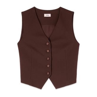 Oltre Crepe Weste - - Suits - Damen - Braun - 4XL