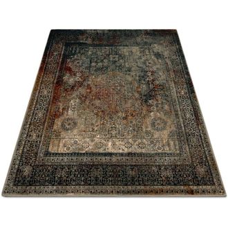 RugsX Wollteppich OMEGA MAMLUK Quadrat - Rosette vintage smaragd green 135x135 cm
