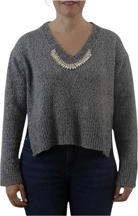 Brand Unique Femme, Pulls, Gris, Taille: 38 FR Buw24021 Pull V