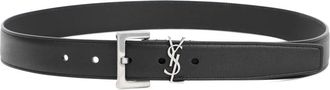 Saint Laurent Cassandre G&uuml;rtel - - Accessories - Damen - Schwarzk - 80 CM