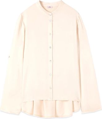Oltre Femme, Blouses et Chemises, Blanc, Taille: 44 FR Chemisier en satin de viscose
