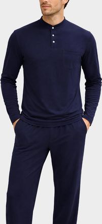 van Laack Langarm Jersey Schlafanzug aus Schweizer Baumwolle