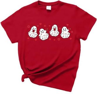 Generic T-shirt graphique pour femme pour la Saint-Valentin 2026, Rouge, XXL