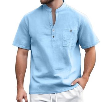 Generico T-shirt pour homme - Jaune - Sweatshirt de sport - Sous-v&ecirc;tement - Manches courtes - Uni - D&eacute;contract&eacute; - Oversize - Manches courtes - Unisexe - T-shir