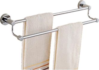 Generic Handtuchhalter Ohne Bohren SUS304 Edelstahl Handtuchhalter Wand Doppelstange Handtuchstange Handtuchregal, Multifunktional Badehandtuchhalter Badezimm