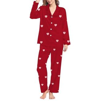 Generic Pyjama pour femme - Pyjama moelleux &agrave; manches longues pour femme - Pyjama confortable pour mari&eacute;e - Ensemble 2 pi&egrave;ces - Grande taille - Pyjama d&eacute;t&eacute; po