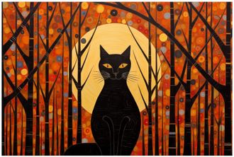 Wallario K&uuml;chenr&uuml;ckwand aus Glas 90 x 60 cm, Motiv: Nachtw&auml;chter | Spritzschutz abwischbar & pflegeleicht