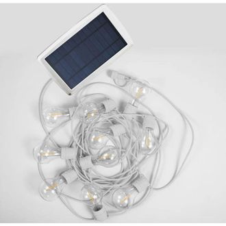 Licht-Erlebnisse Licht-erlebnisse - Solar Outdoor 10x E27 led 2700 k warmwei&szlig; IP44 5m lang Au&szlig;enlichterkette Garten Balkon