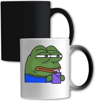 Generic Pepe The Frog Drinking Juice Farbwechsel-Becher Wei&szlig; One Size