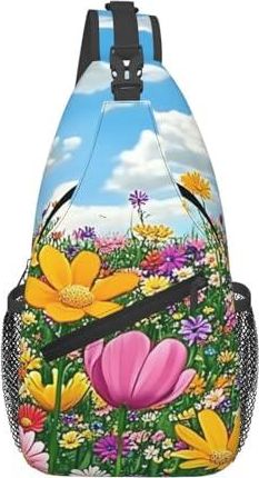 Generic Sac &agrave; dos &agrave; bandouli&egrave;re pour homme Motif fleurs printani&egrave;res