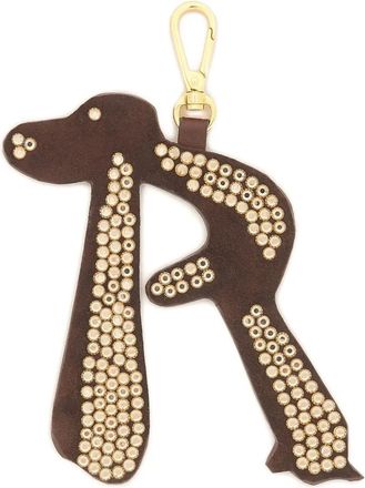 Marni porte-clés à ornements strassés - Marron