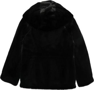 Emporio Armani Faux Fur Hooded Coat - Black