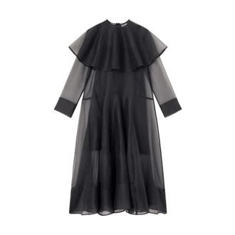 Ganni Femme, Robes, Noir, Taille: 38 FR Circle Collar Dress