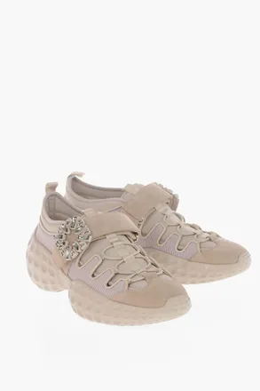 Roger Vivier Low-Top-Sneaker Aus Stoff Mit Strass-Details Und Riemenverschluss Roger Vivier