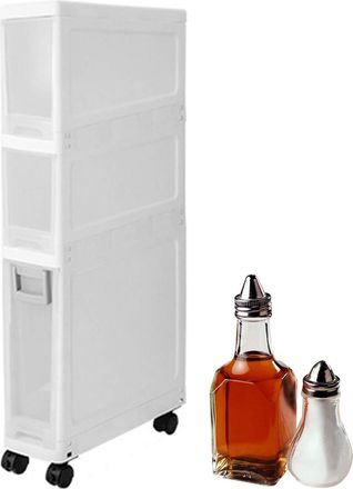 Generic Schmaler Schrank - Hoher Garderobenschrank F&uuml;r Enge R&auml;ume - Badezimmer Aufbewahrungsschrank Kommode | Geeignet Fuer Wohnzimmer Waschraum Eingang Schla