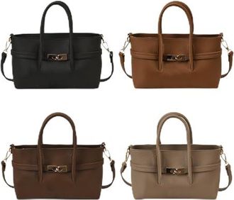 Generic Sac &agrave; main design en cuir PU, sac &agrave; bandouli&egrave;re avec poign&eacute;e sup&eacute;rieure pour femme (noir)