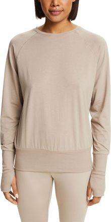 Esprit Damen Sus Ls Bk Open Sweatshirt, Beige, XL EU