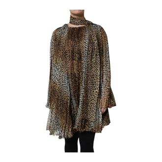 Dolce & Gabbana Leopardenmuster Minikleid mit Schalkragen - - Dresses - Damen - Braun - S